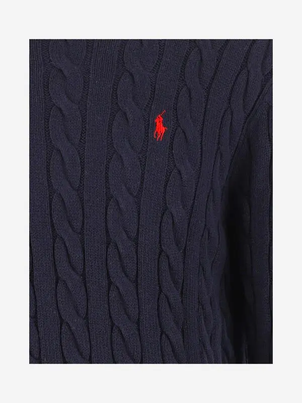 Polo Ralph Lauren Logo Embroidered Cable-knit Jumper