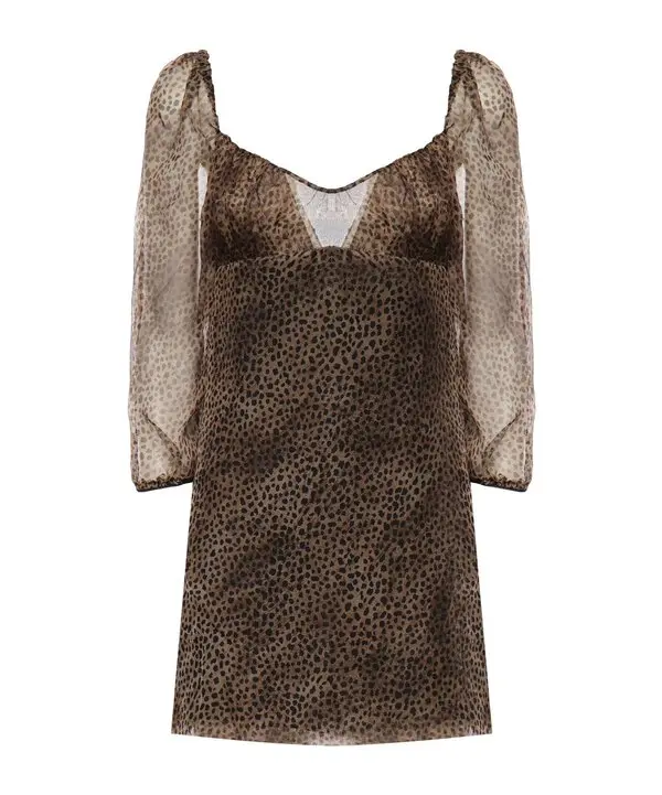 Saint Laurent Leopard-print Mini Dress - No
