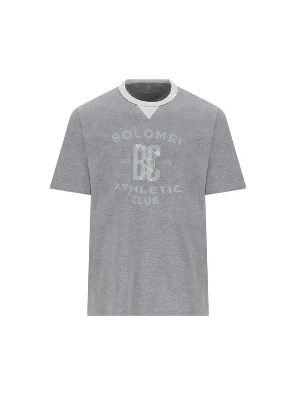 Brunello Cucinelli Graphic Printed Crewneck T-shirt - Grey