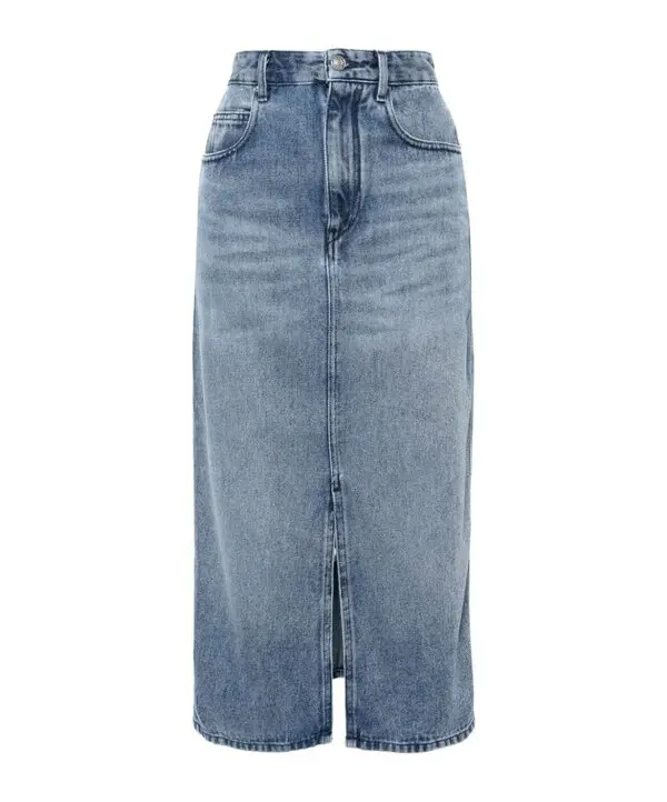 Isabel Marant Étoile High-waist Denim Midi Skirt With Front Slit