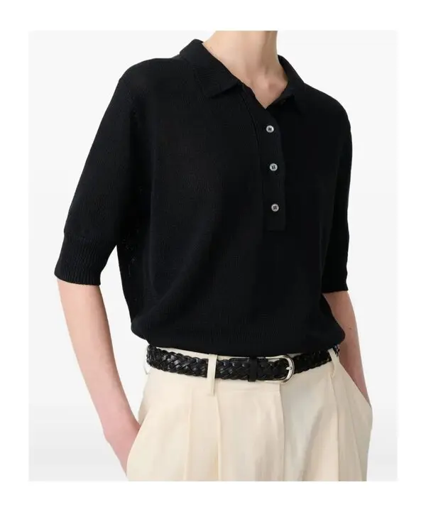 Studio Nicholson Tolsa Knit Polo Shirt - Black