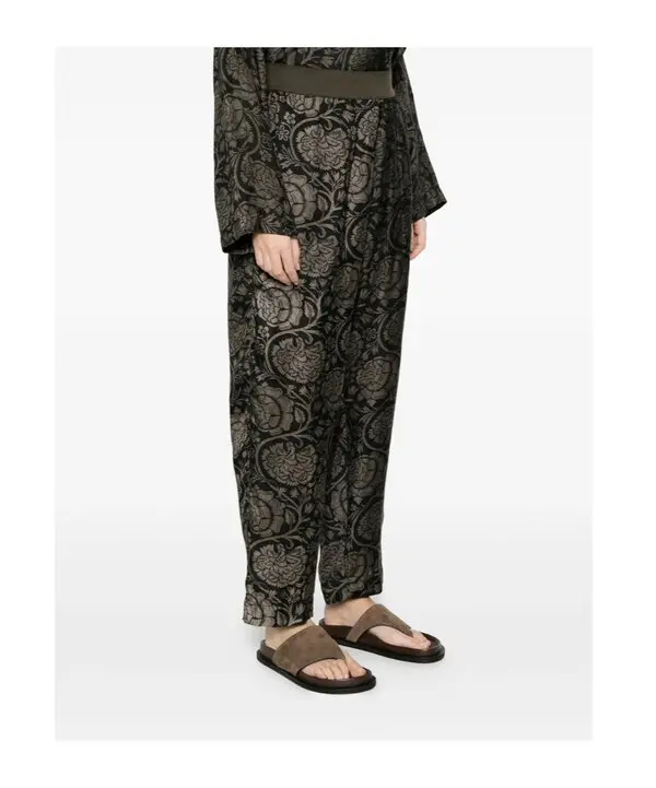 UMA WANG Elastic Waistband Printed Casual Pants