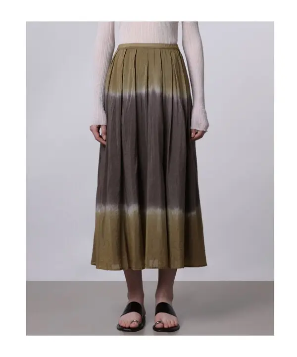 ROBERTO COLLINA Dip-dye Pleated Midi Skirt - Black