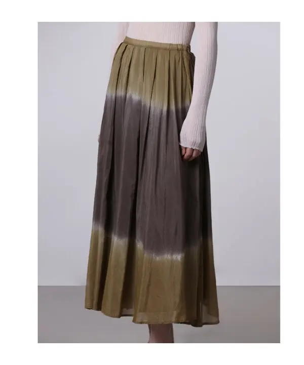 ROBERTO COLLINA Dip-dye Pleated Midi Skirt - Black