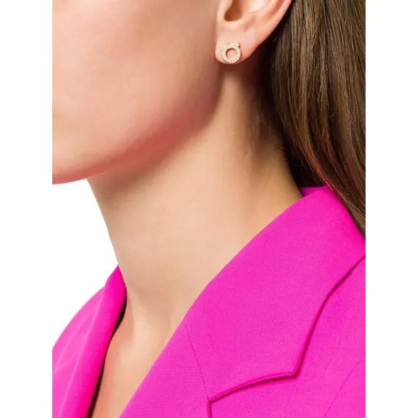 FERRAGAMO Gancio Embellished Earrings - Yellow