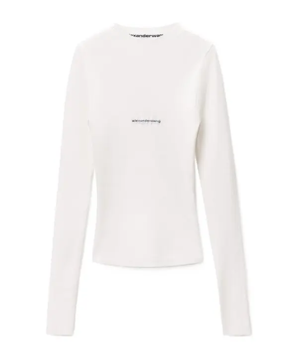 Alexander Wang Logo Ribbed Long Sleeve T-shirt
