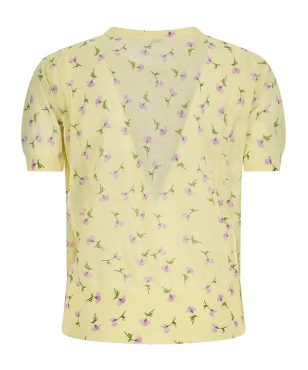 JIL SANDER Floral Print Crewneck T-shirt - Yellow