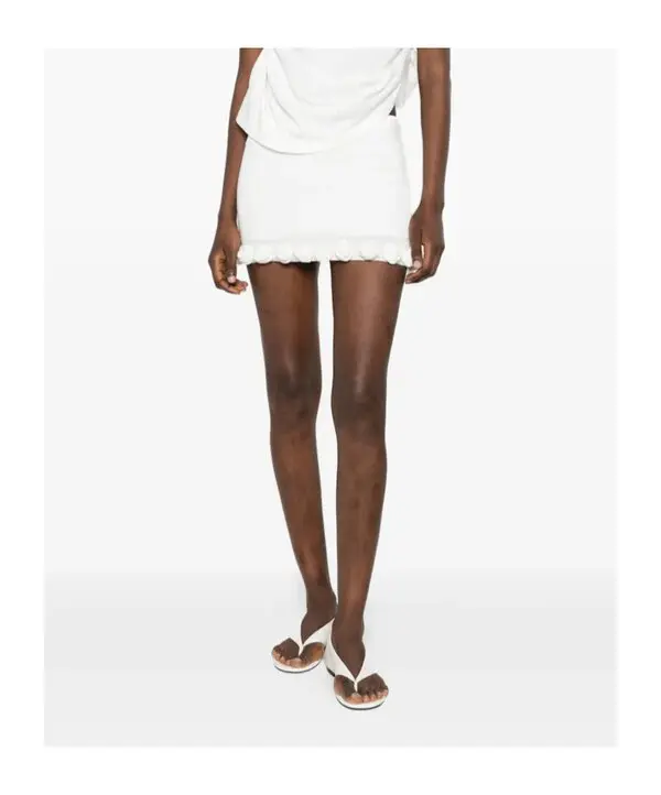 Oseree Mini Skirt With Embellished Hem