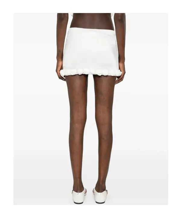 Oseree Mini Skirt With Embellished Hem