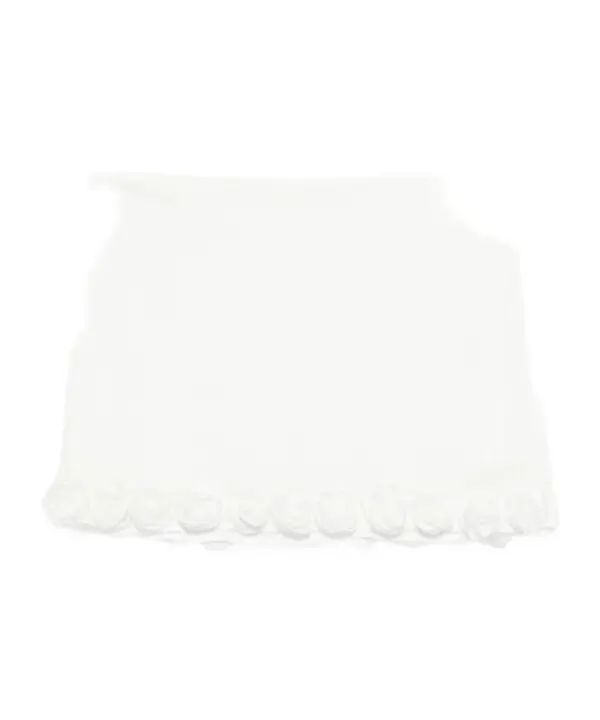 Oseree Mini Skirt With Embellished Hem - White