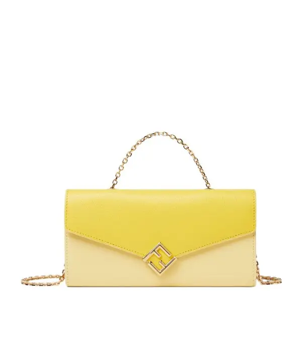 Fendi Ff Diamonds Chain-link Cross Body Bag - Yellow