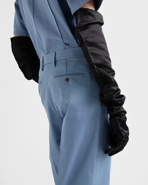 Prada Pleated Straight-leg Trousers - Pilot Blue