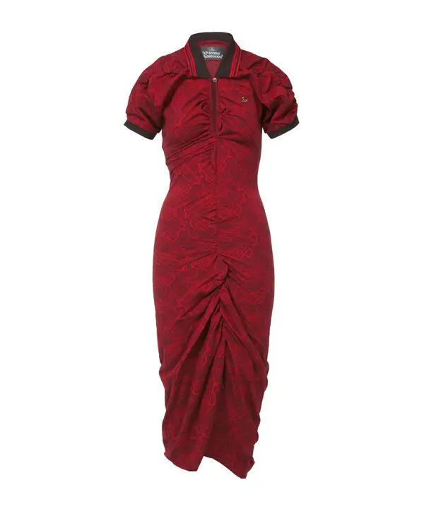 VIVIENNE WESTWOOD Ruched Orb Embroidered Midi Dress - Doodle Ball