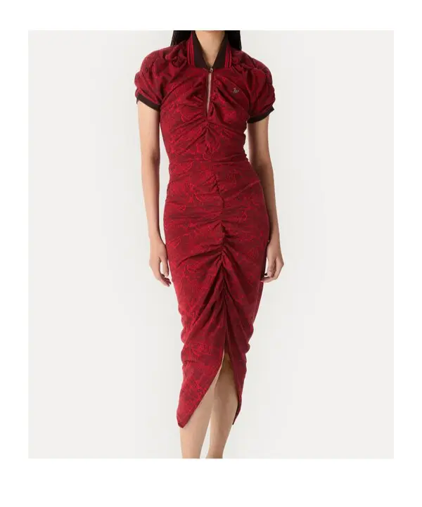 VIVIENNE WESTWOOD Ruched Orb Embroidered Midi Dress - Doodle Ball