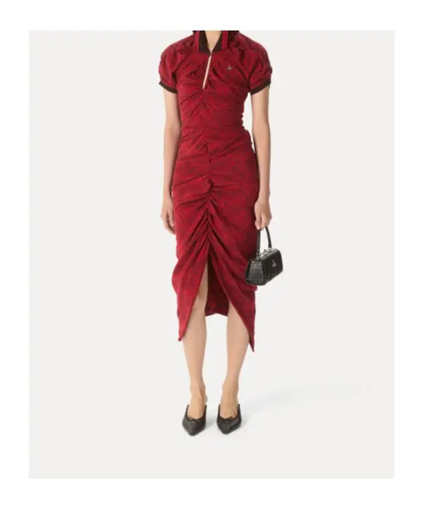 VIVIENNE WESTWOOD Ruched Orb Embroidered Midi Dress - Doodle Ball