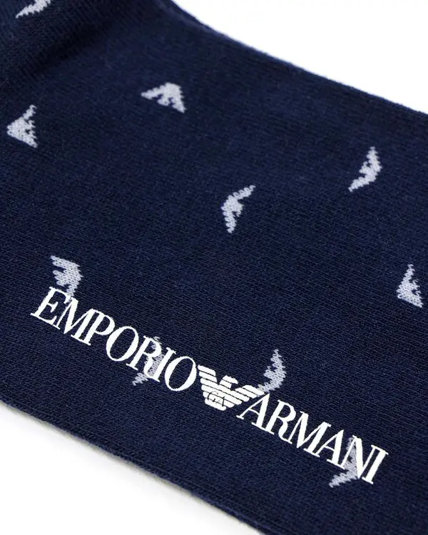 Emporio Armani Crew Socks With Logo Pattern