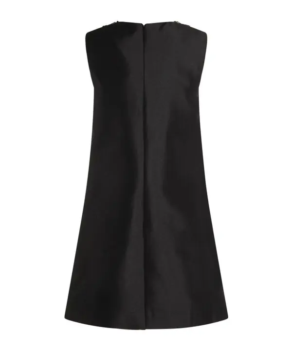 SELF-PORTRAIT Embellished Trim Mini Taffeta Dress - Black