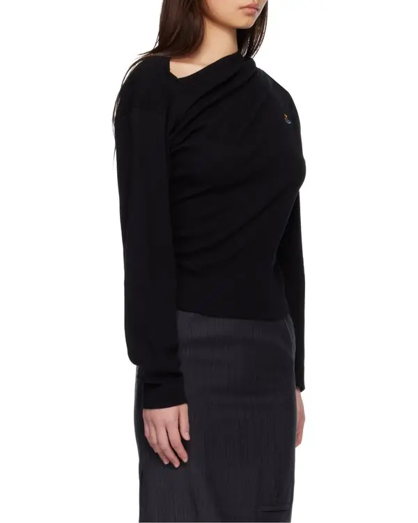 VIVIENNE WESTWOOD Long Sleeve Fitted Top With Orb Embroidery