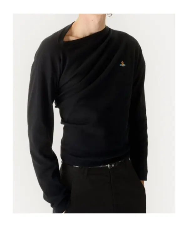 VIVIENNE WESTWOOD Long Sleeve Fitted Top With Orb Embroidery