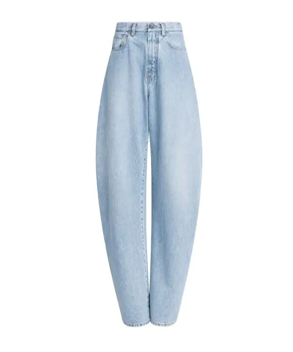 Alaïa Round Barrel Leg Jeans - Light Blue