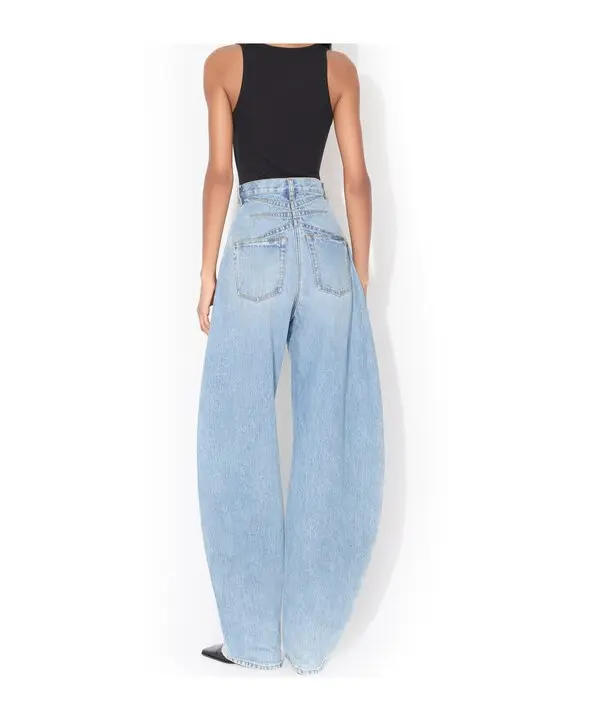 Alaïa Round Barrel Leg Jeans - Light Blue