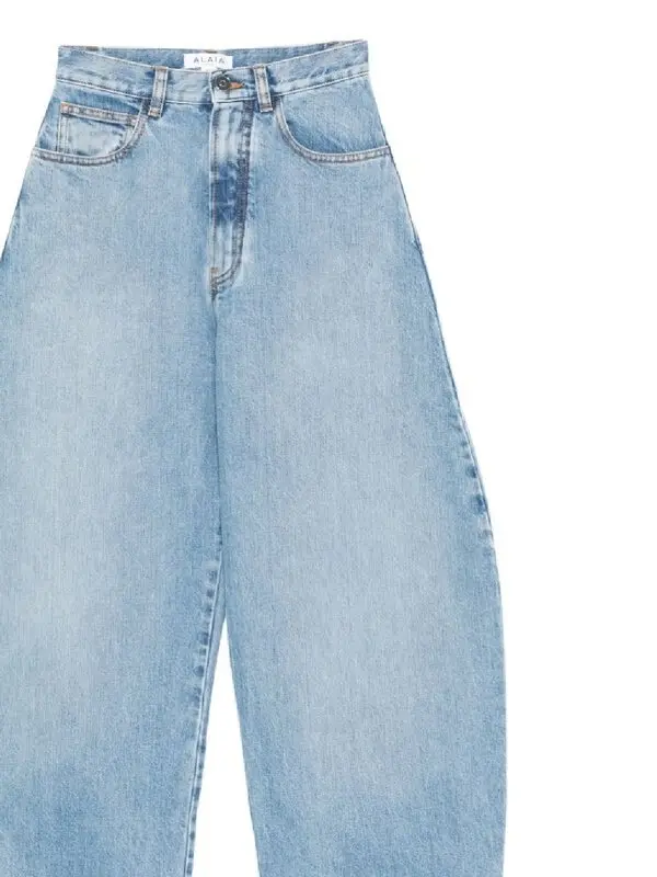 Alaïa Round Barrel Leg Jeans - Light Blue