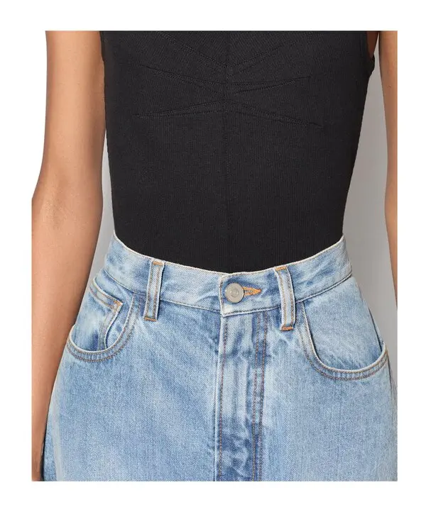 Alaïa Round Barrel Leg Jeans - Light Blue