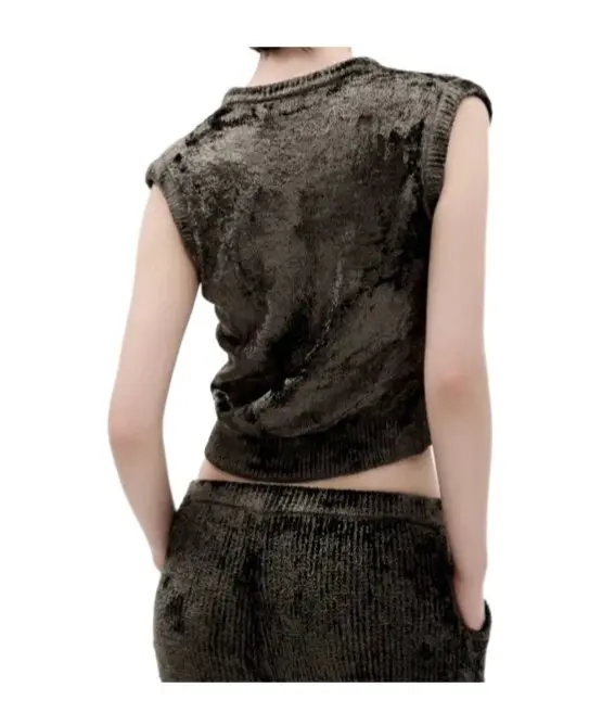 AYA MUSE Ribbed Knit Cropped Tank Top - Cocoa