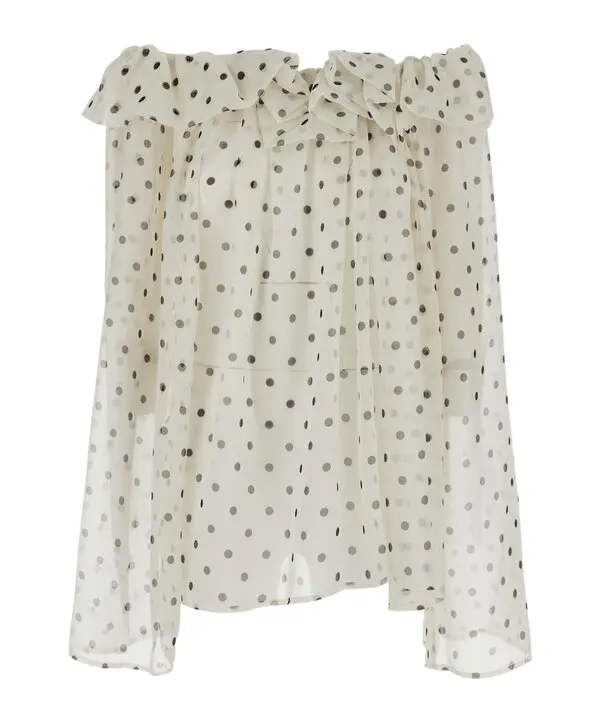 MSGM Ruffled Polka-dot Top