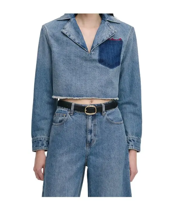 SELF-PORTRAIT Seam Detail Barrel Leg Jeans