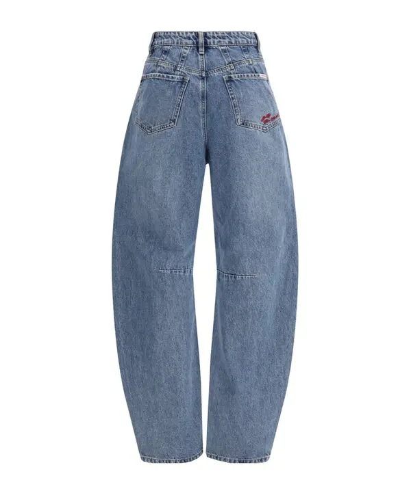 SELF-PORTRAIT Barrel Leg High Waisted Jeans