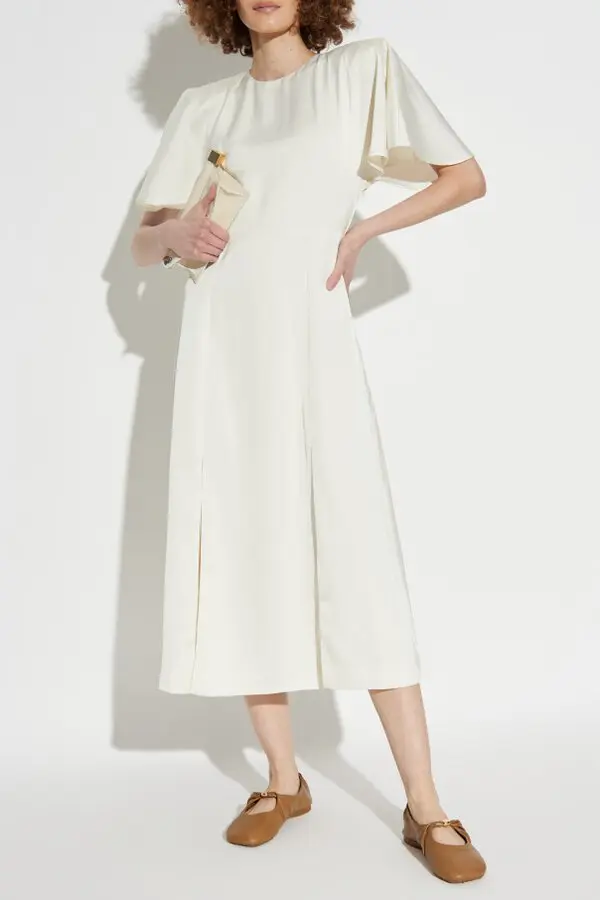 ROTATE BY BIRGER CHRISTENSEN Satin Slit Midi Dress - No