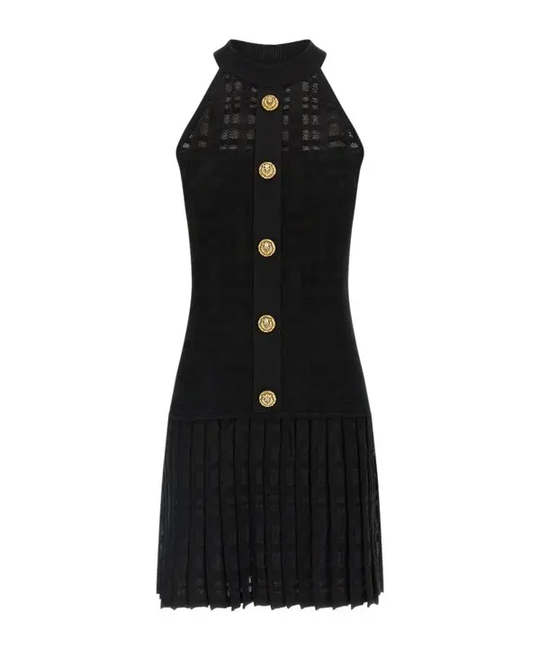 Balmain Embellished Sleeveless Dress - Black