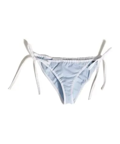 Miu Miu Poplin Bikini Briefs - Light Blue/white