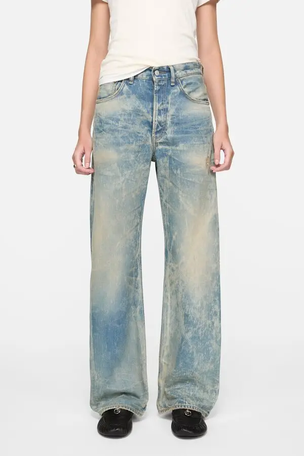 Acne Studios Patch Denim Wide-leg Jeans - Blue