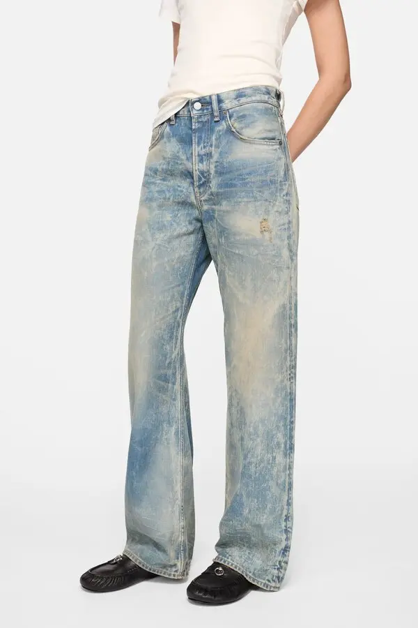 Acne Studios Patch Denim Wide-leg Jeans - Blue