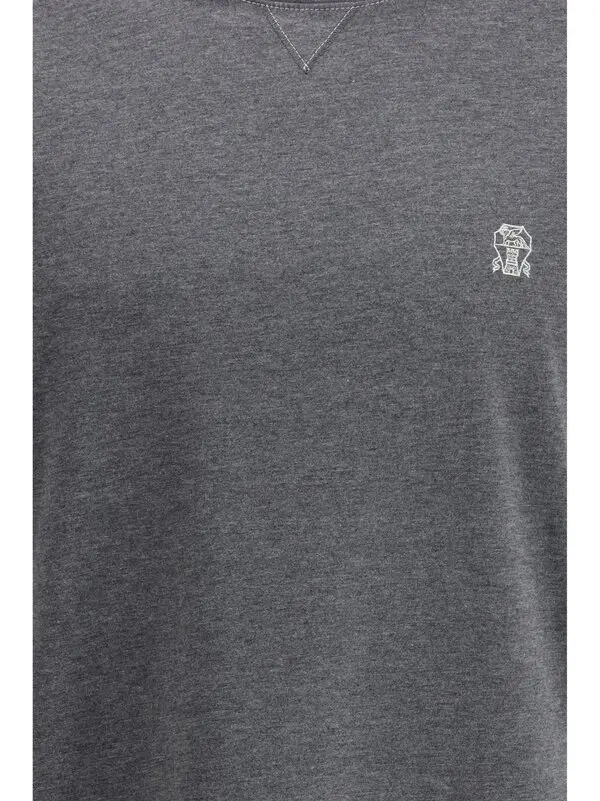Brunello Cucinelli Logo Embroidered Layered T-shirt