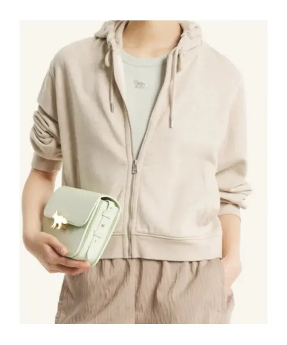 Maison Kitsuné Comfort Zip-up Hoodie - Nude