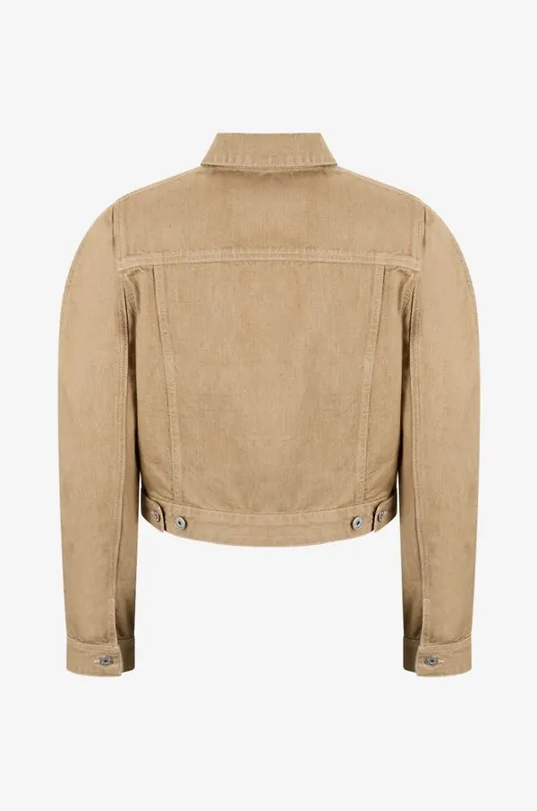 Jacquemus Cropped Denim Jacket - Light Brown