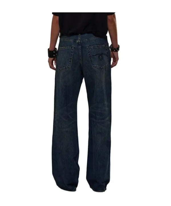 R13 Faded Wide-leg Jeans