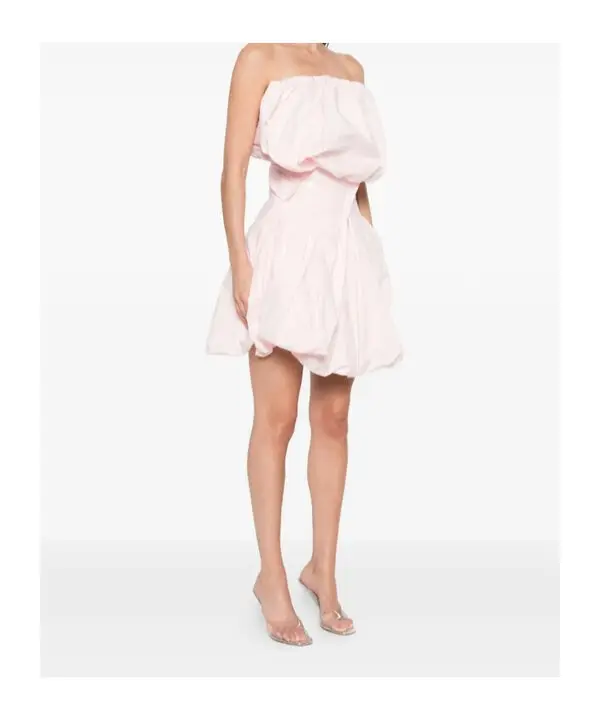Magda Butrym Strapless Gathered Dress With Bubble Hem