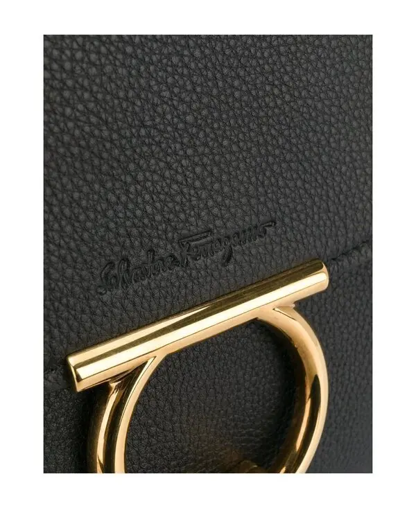 FERRAGAMO Gancini Top Handle Bag - Black