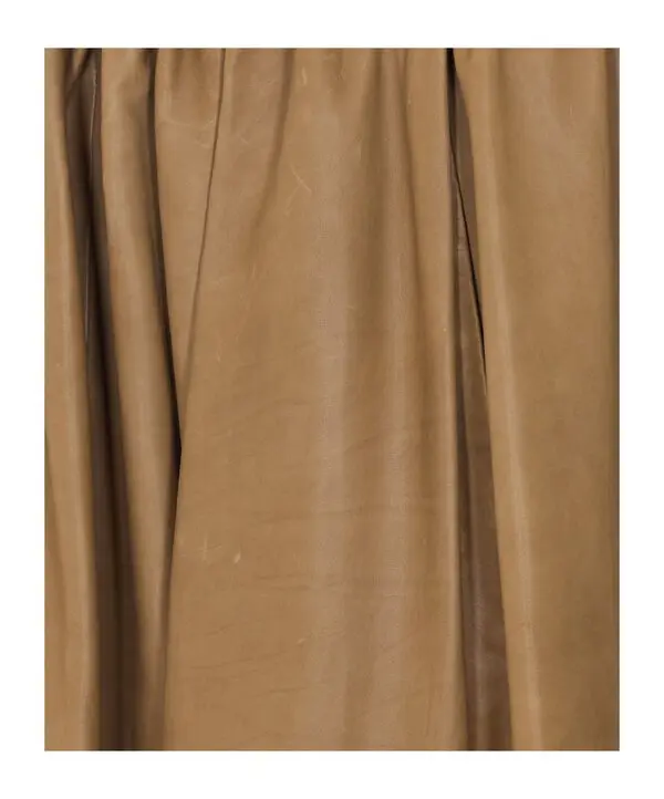 Auralee Elastic-waist Leather Midi Skirt - Brown