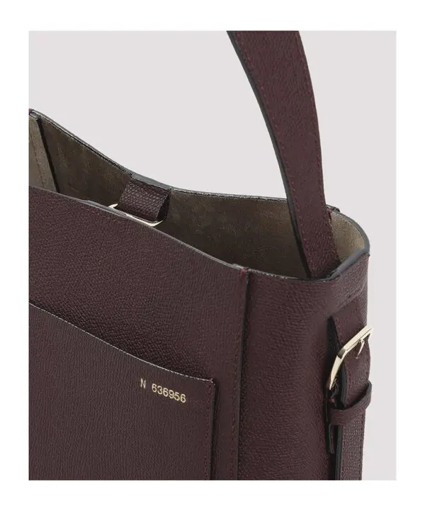 VALEXTRA Open Top Mini Bucket Bag - Amaranto