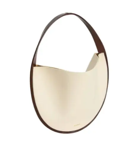 JIL SANDER Pivot Logo Embossed Shoulder Bag - Eggshell