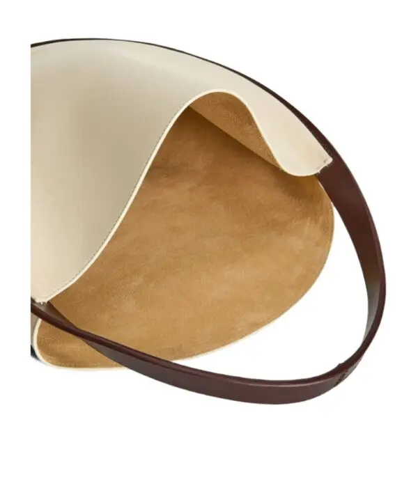 JIL SANDER Pivot Logo Embossed Shoulder Bag - Eggshell