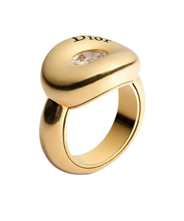 Dior Gold-tone Crystal Ring - Yellow