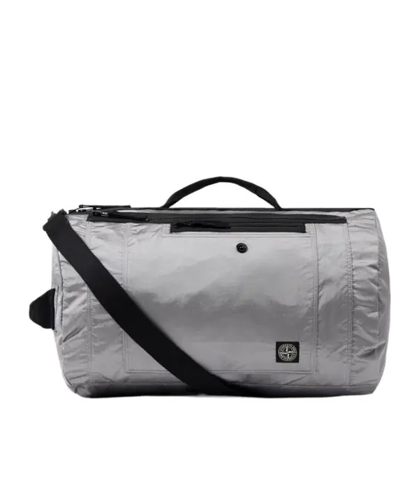 Stone Island Duffle Bag With Removable Strap - Pearl Grey