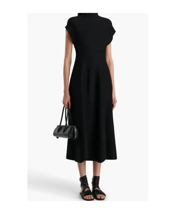Khaite Lyra High-neck Knitted Midi Dress - Black