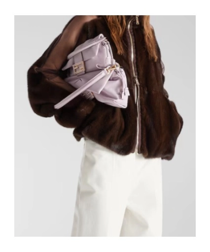 Fendi Mamma Baguette Small Shoulder Bag - Purple
